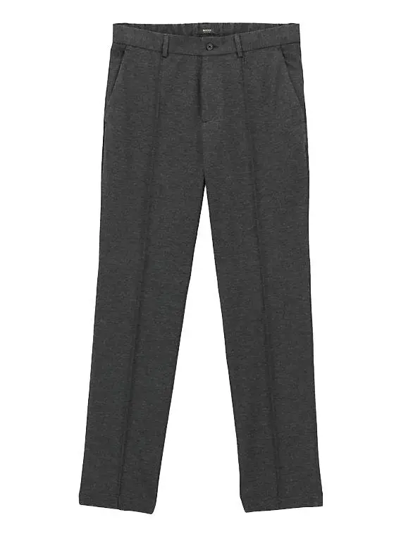 Boggi Milano Seam-detail Straight-leg Stretch-jersey Trousers - Dark Grey
