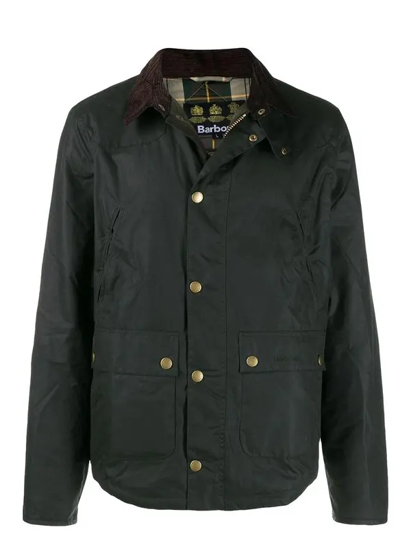 Barbour Cotton-blend Spread Collar Long Sleeve Coat With Front Flap Pockets - Green