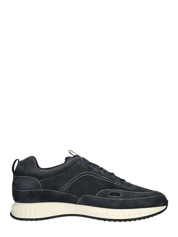 John Lobb Nubuck Leather Stream Elastic Sneakers - Navy