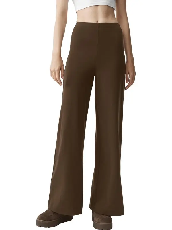Alo Yoga Airbrush High-waist Wide Leg Pants Long - Espresso