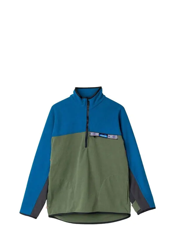 KAVU Throwshirt Fleece Pullover1/2-zip - Forest Block