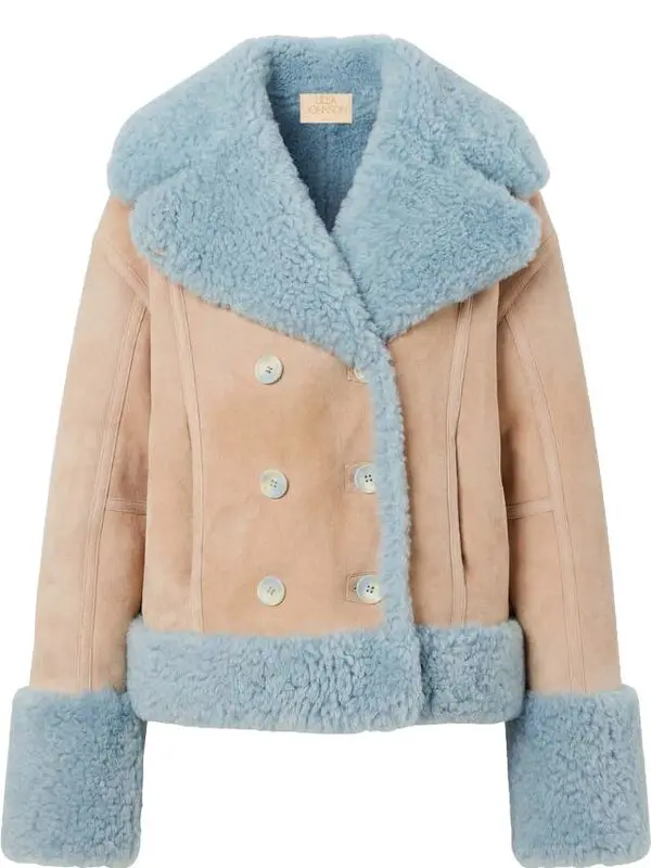 Ulla Johnson Nisha Reversible Shearling Coat - Turquoise