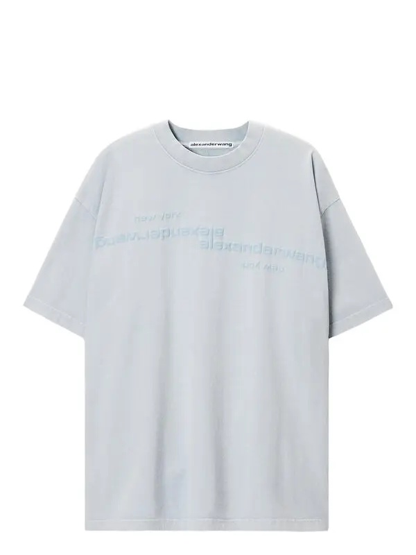 Alexander Wang Mirrored Logo Short Sleeve Tee - Washed Sky