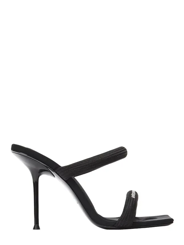 Alexander Wang Julie 105mm Nylon Tubular Sandal - Black