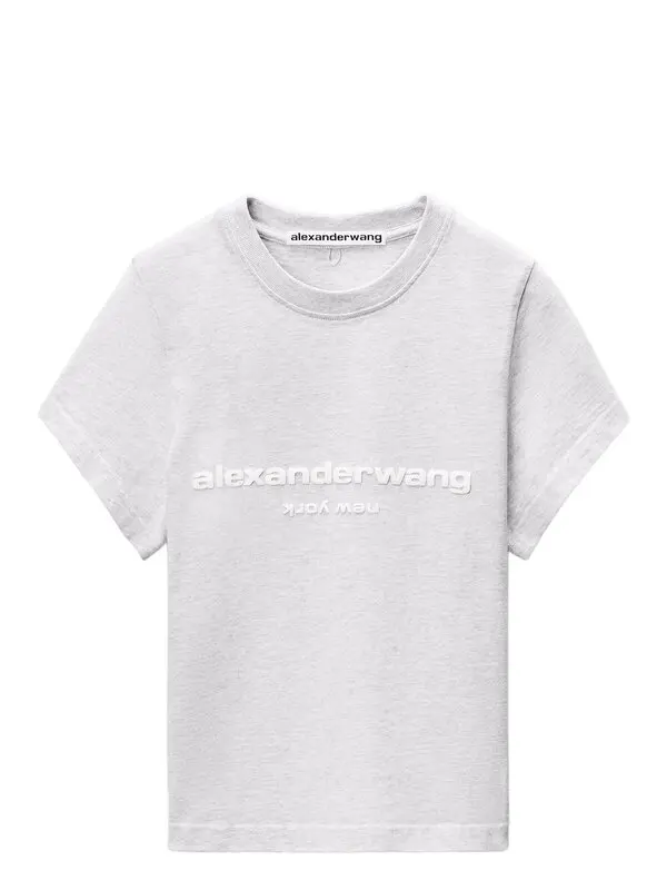 Alexander Wang Puff Logo Baby Tee - Light Heather Grey