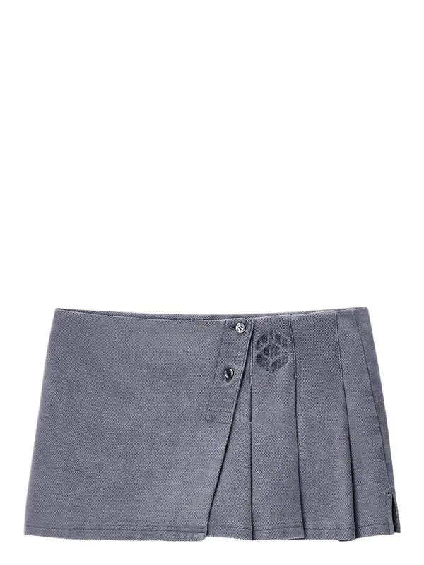 Alexander Wang Pleated Wrap Mini Skirt - Washed Navy