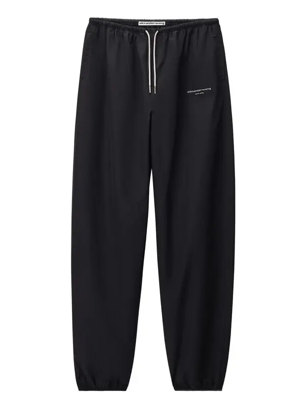 Alexander Wang Rhinestone Drawcord Mid-rise Track Pant - Black