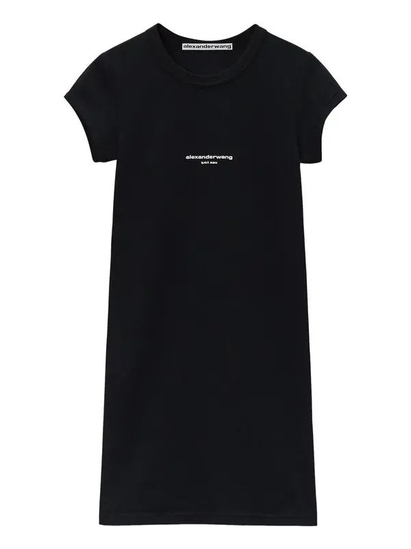 Alexander Wang Logo Fitted Mini Dress - Black