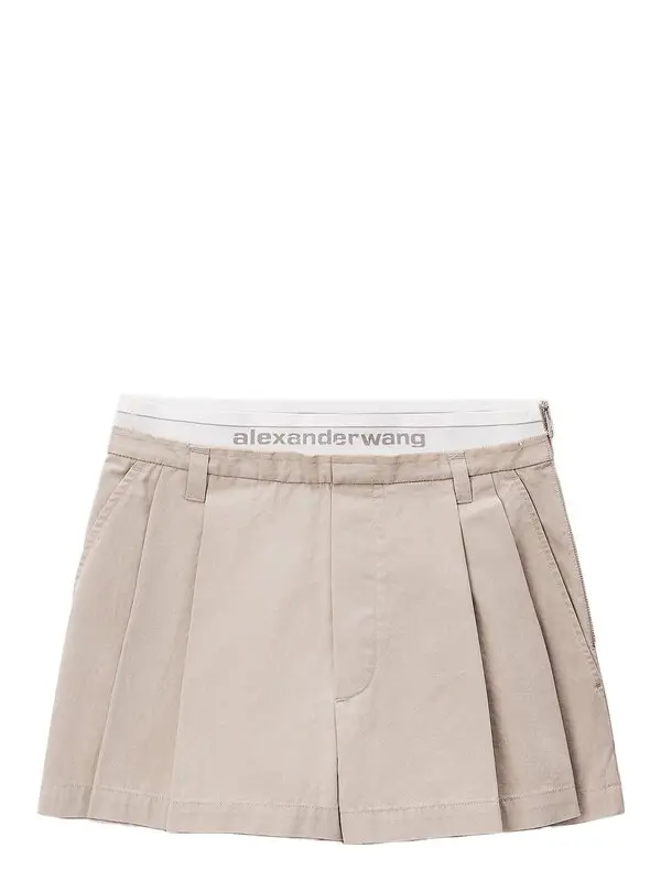 Alexander Wang Logo Elastic High-rise Short - Stone