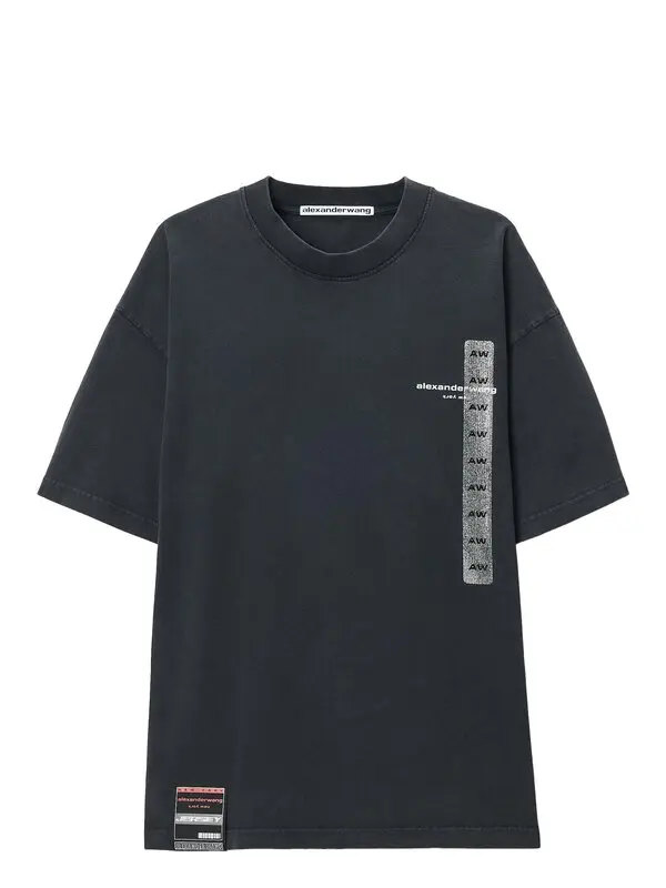 Alexander Wang Short Sleeve Tee W/ Flasher Graphic - Washed Black