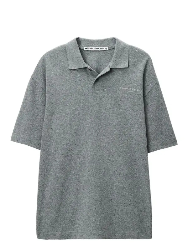Alexander Wang Crystal Hotfix Polo - Sidewalk