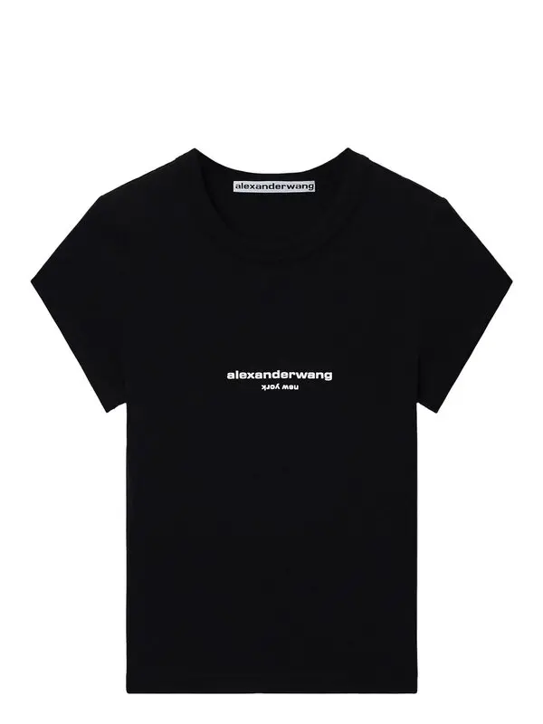 Alexander Wang Logo Print Fitted Tee - Black