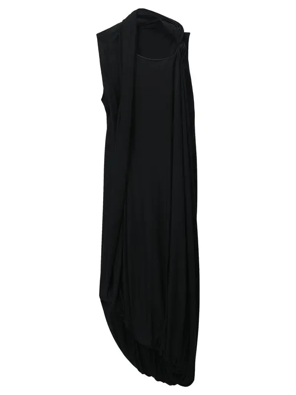 Alexander Wang Asymmetric Draped Midi Dress - Black