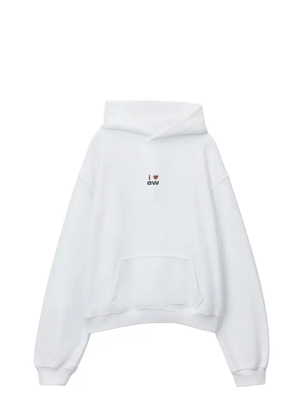 Alexander Wang Crystal Hotfix I Heart Aw Hoodie - White