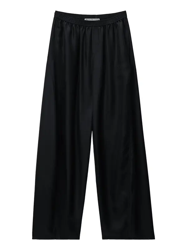 Alexander Wang Silk Mid-rise Track Pant - Black