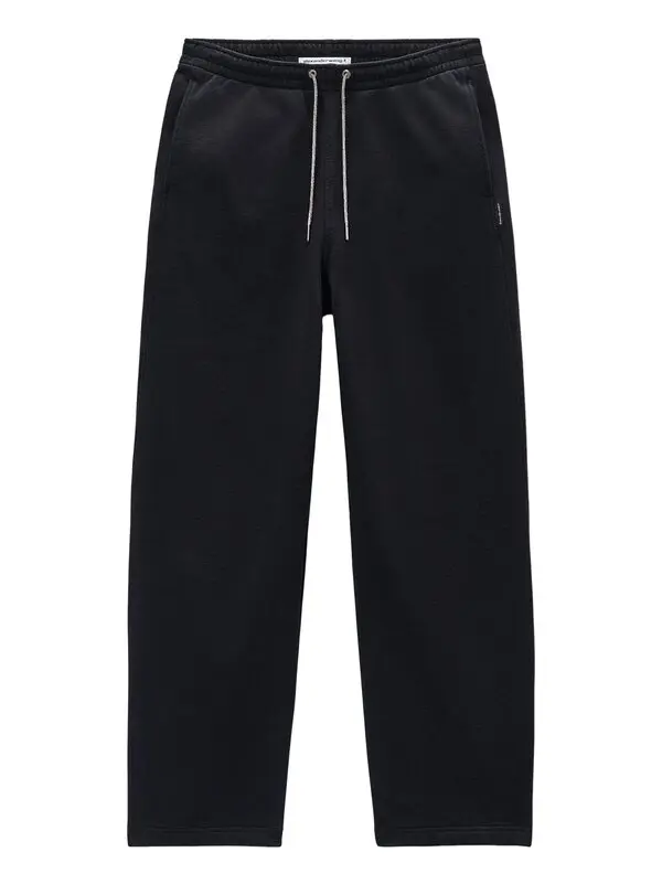 Alexander Wang Crystal Hotfix Drawcord Relaxed Mid-rise Sweatpant - Black