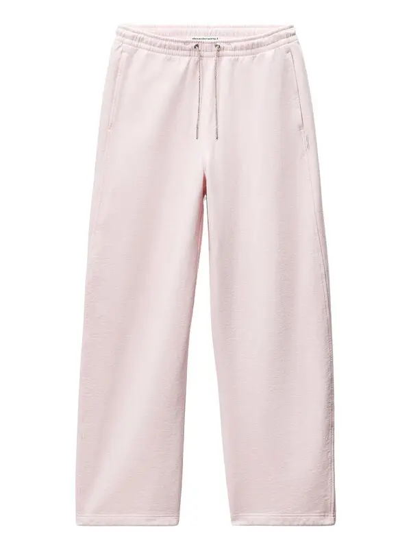 Alexander Wang Crystal Hotfix Drawcord Relaxed Mid-rise Sweatpant - Light Pink