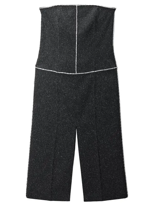 Alexander Wang Strapless Bustier Midi Dress W/ Embellished Chain - Charcoal