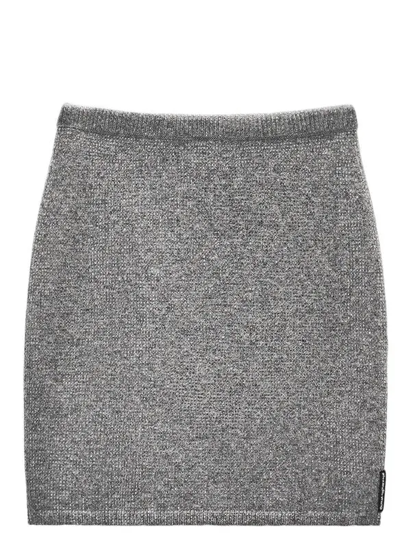 Alexander Wang Mini Skirt With Hotfix - Heather Grey