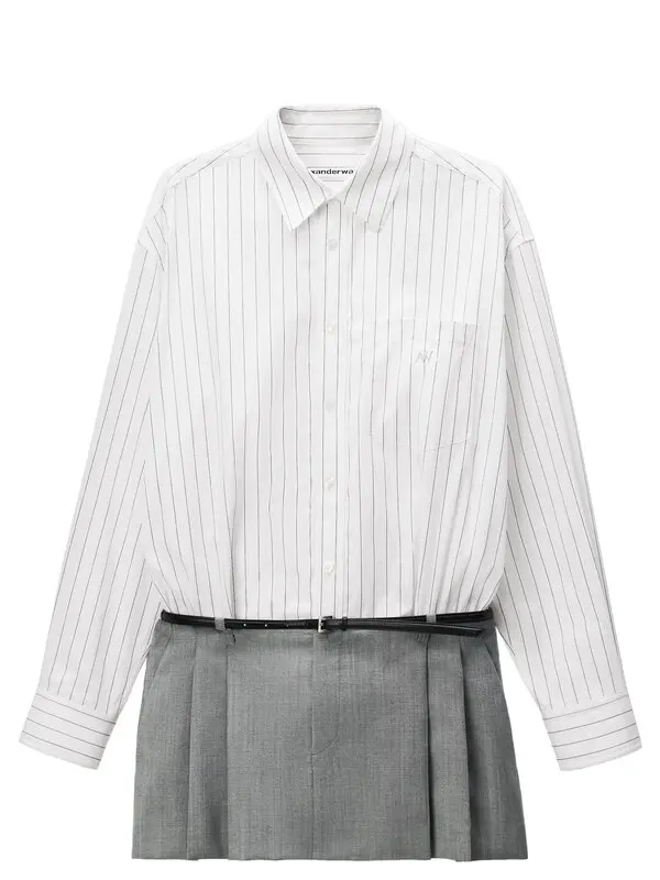 Alexander Wang Pre-styled Shirt Dressed With Tailored Skirt - Grey/white