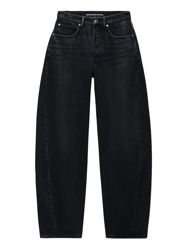 Alexander Wang Crystal Hotfix Logo Pocket Blow Up Jean - Grey Aged