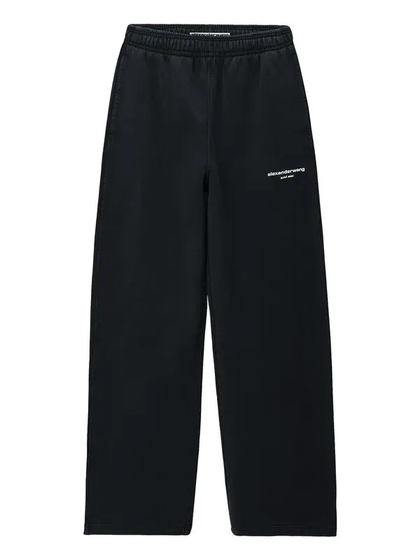 Alexander Wang Logo Print Mid-rise Oversized Sweatpant - Washed Black