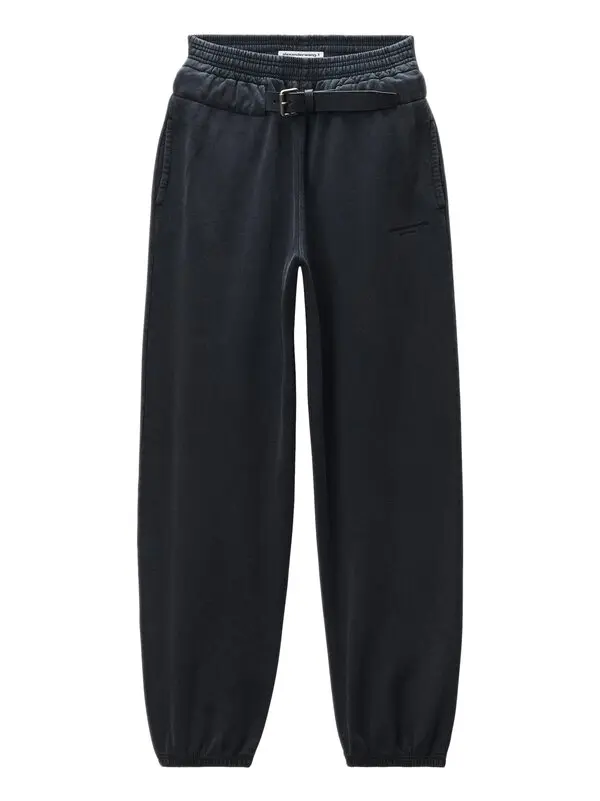 Alexander Wang Mid-rise Belted Sweatpant In Terry Oversized - Washed Black