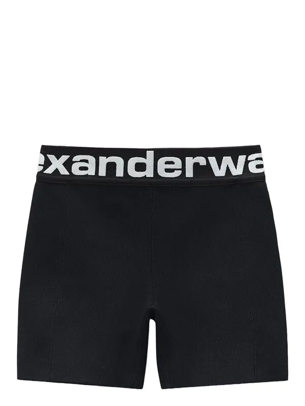 Alexander Wang Logo Elastic Bike Short - Black