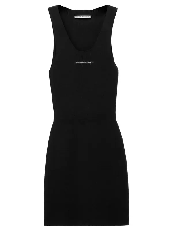 Alexander Wang Jacquard Logo Racer Mini Dress - Black