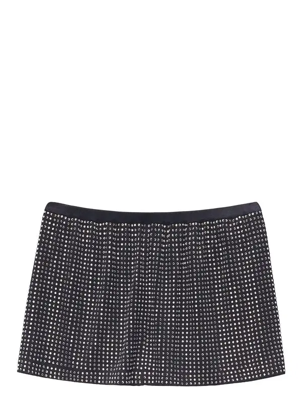 Alexander Wang Crystal Mid-rise Mini Skort - Charcoal