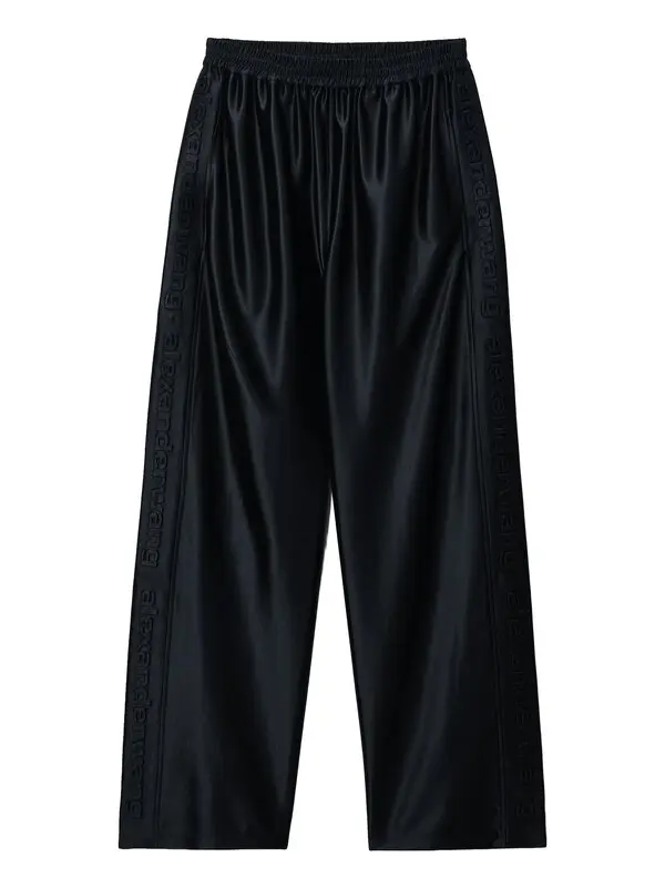 Alexander Wang Emboss Logo Panel Mid-rise Track Pant - Black