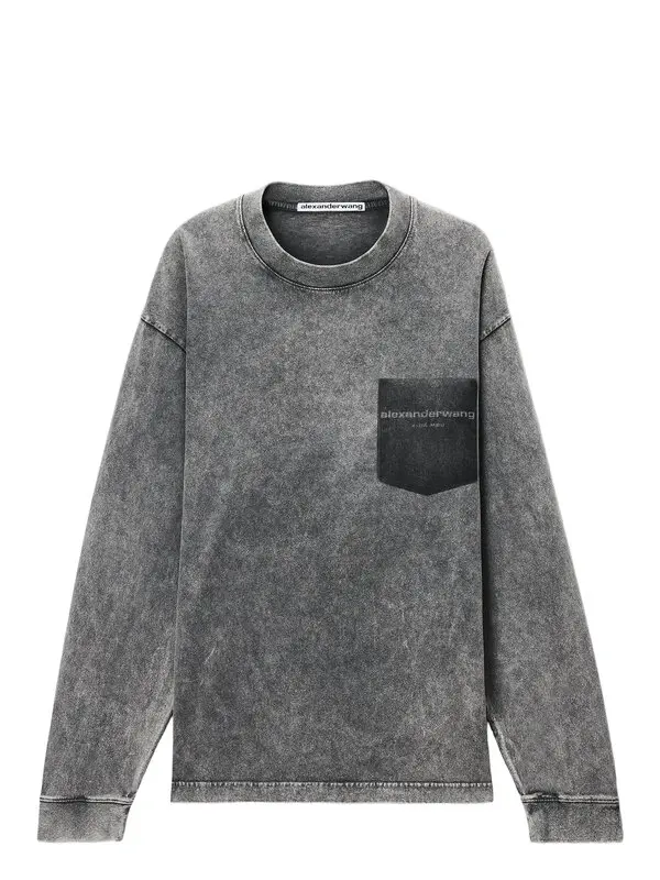 Alexander Wang Shadow Pocket Tee - Washed Grey