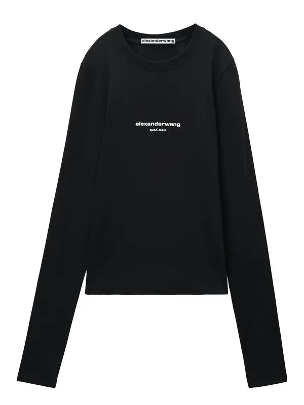 Alexander Wang Logo Print Fitted Tee - Black