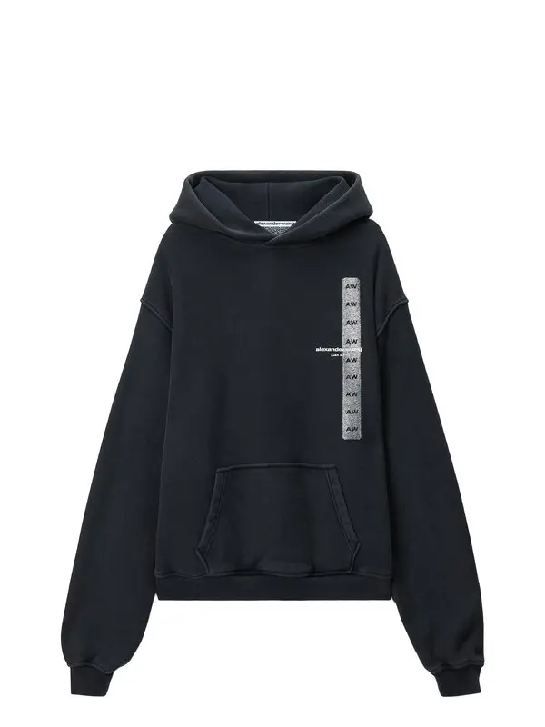 Alexander Wang Hoodie W/ Flasher Graphic - Washed Black