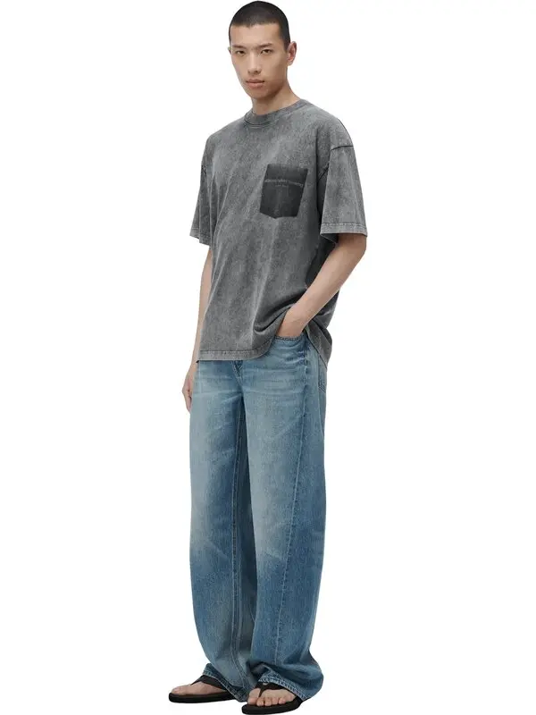 Alexander Wang Shadow Pocket Short Sleeve Tee - Washed Grey