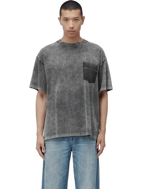 Alexander Wang Shadow Pocket Short Sleeve Tee - Washed Grey