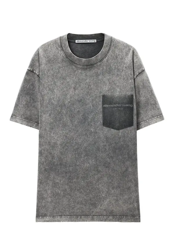 Alexander Wang Shadow Pocket Short Sleeve Tee - Washed Grey