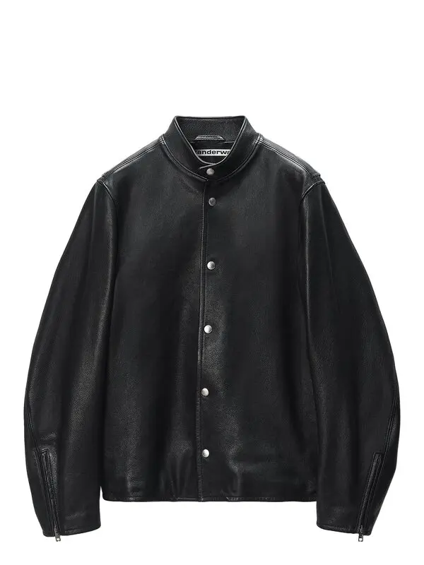Alexander Wang Glossy Leather Moto Jacket - Black