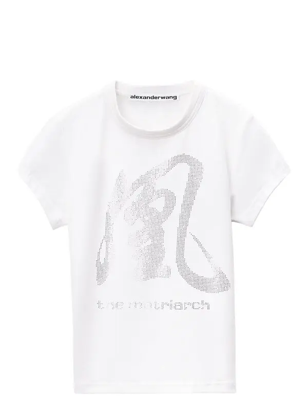 Alexander Wang Crystal Hotfix Graphic Baby Tee - White