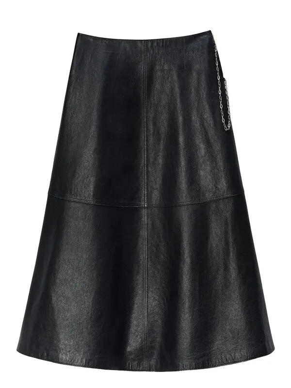 Alexander Wang Midi Circle Skirt Leather - Black