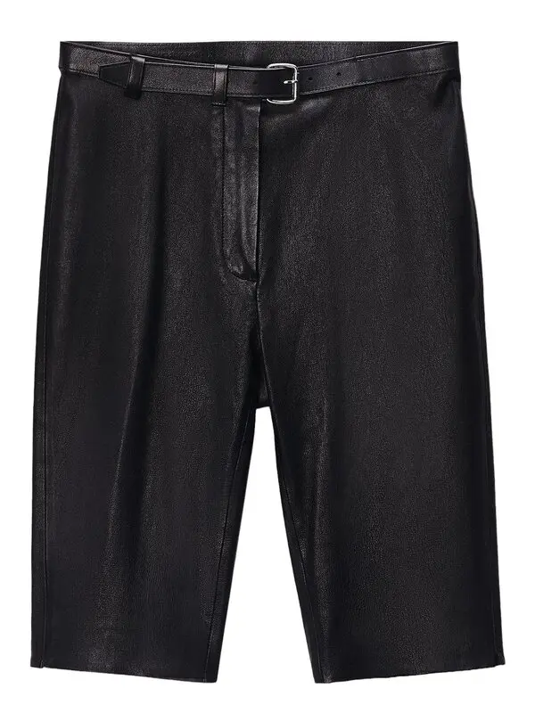 Alexander Wang High-rise Leather Shorts With Belt - Black