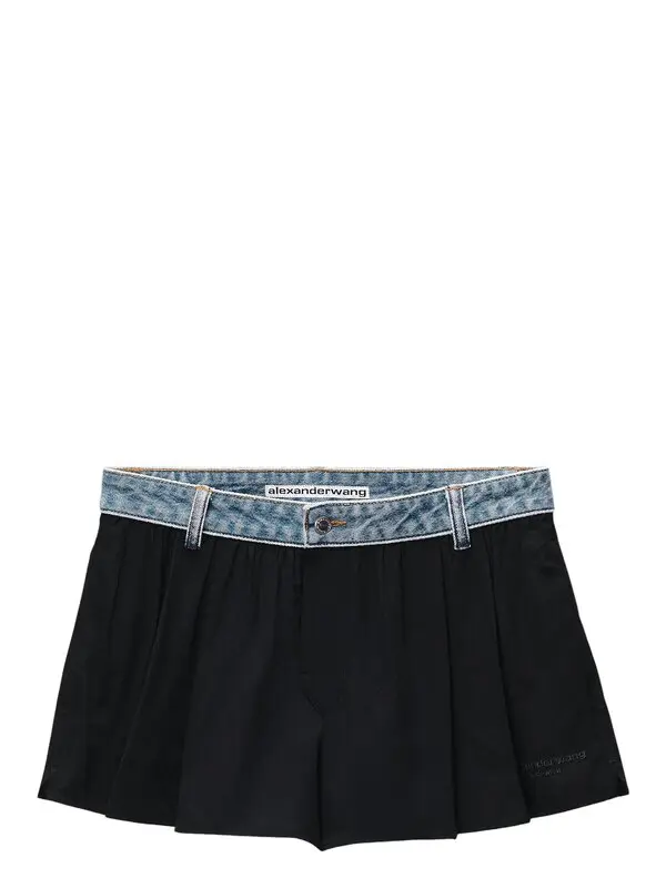 Alexander Wang Denim Waistband Mid-rise Short - Black
