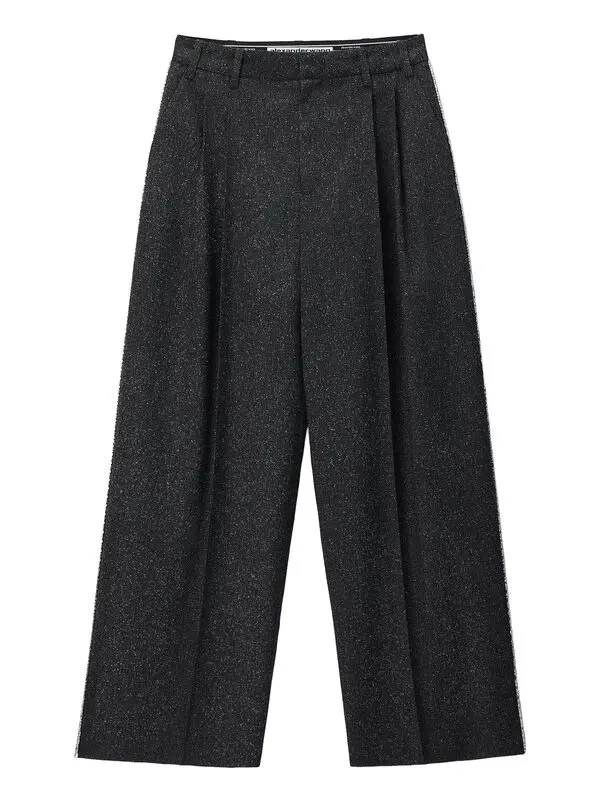 Alexander Wang Mid-rise Tailored Pant W/ Embellished Chain - Charcoal