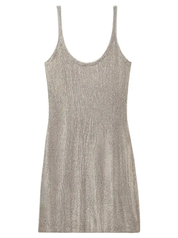 Alexander Wang Crystal Hotfix Dress - Champagne