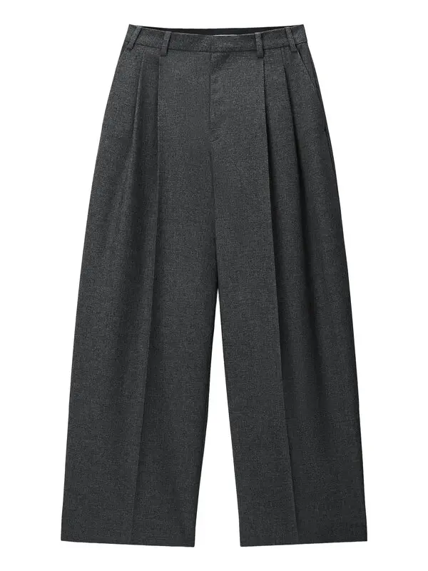 Alexander Wang Tweed Mid-rise Creased Pant - Charcoal