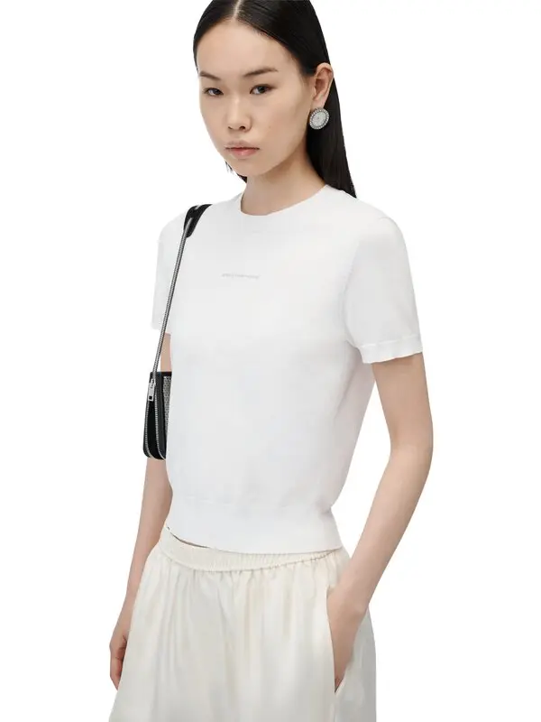 Alexander Wang Ss Crewneck W/ Hotfix Logo - Soft White