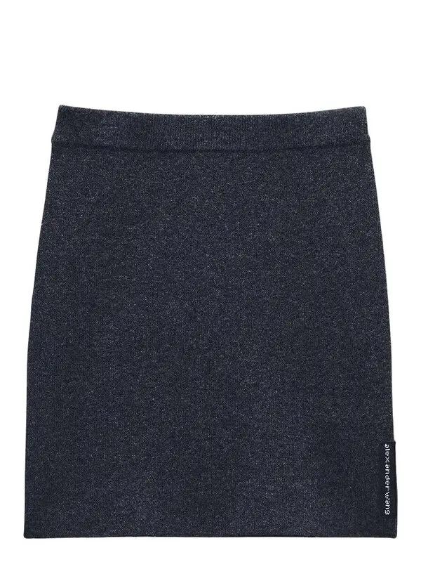 Alexander Wang Mini Skirt With Knit Logo Patch - Charcoal