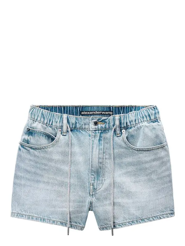 Alexander Wang Crystal Hotfix Drawcord Short - Light Bleach