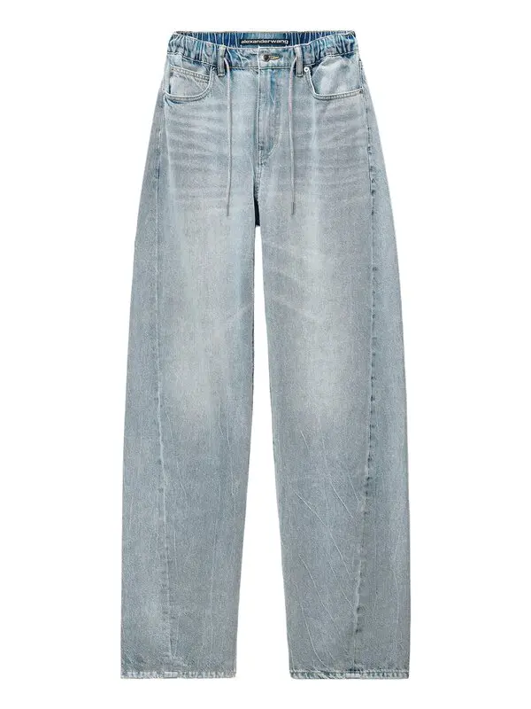 Alexander Wang Crystal Hotfix Drawcord Balloon Jogger - Light Bleach