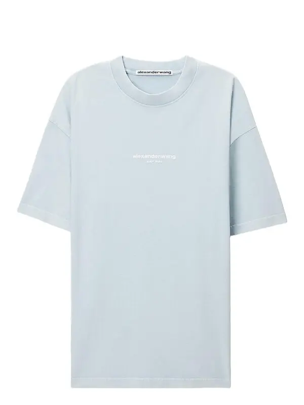 Alexander Wang Logo Print Tee - Washed Sky